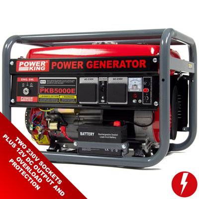 Petrol Generator Electric Start PowerKing PKB5000ES 3200w 4.0kVA 7HP