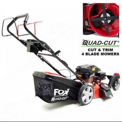 Petrol Lawn Mower Wolf Fox Zero Turn 4 Blades 20", 51cm, Recoil, Self ...