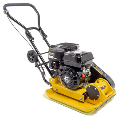 Petrol Plate Compactor Wolf 13000N 196cc Wacker with Wheels & Paving ...