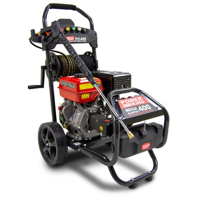Petrol Pressure Washer PowerKing Mega Blaster 400 9 HP 300 Bar 20m Hose