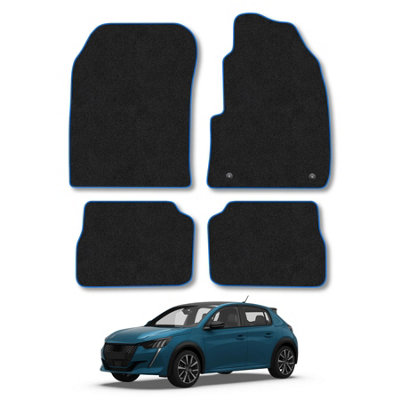 Peugeot E-208 2020+ Car Mats Blue Trim Carpet Tailored Fit Easy Clean ...