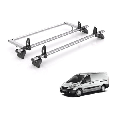 Peugeot Expert Roof Rack For 2007-16 Tailgate Van 2x Bars + Roller ...