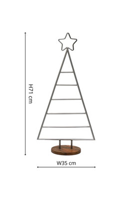 PEWTER CHRISTMAS TREE WITH STAR IRON H71CM W35CM D15CM