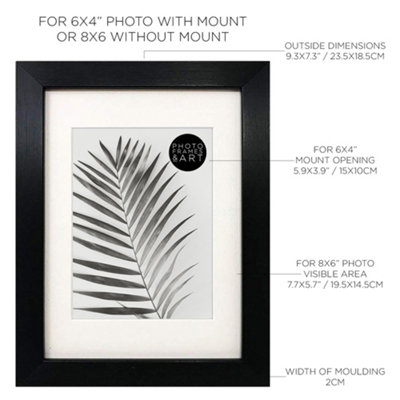 PF&A Oxford Black 8x6" Picture Frame For 6x4" Picture With Glass | DIY ...