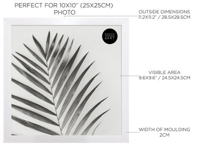 PF&A Oxford White 10x10" Picture Frame With Glass