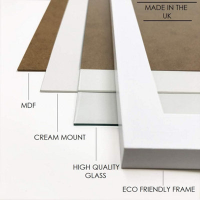 PF&A Oxford White 15x11" Multi Picture Frame For x2 7x5" With Glass