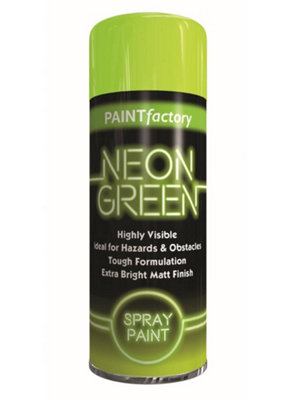 PF Neon Green Paint 200ml Can Fluorescent Bright Finish - 5391