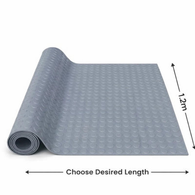 PG Floor PVC Matting Roll 6.5m x 1.2m, Dark Grey Coin Non Slip Mat ...