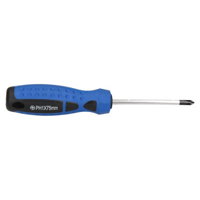 PH1 x 75mm Phillips Cross Headed Screwdriver with Magnetic Tip Rubber ...