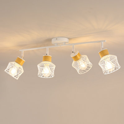 Pheashine 4 Head Adjustable Iron Ceiling Light, 73cm Rotatable ...