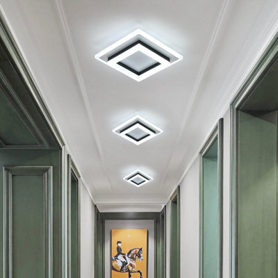 Pheashine Black Square LED Ceiling Light 24W Geometric Acrylic Design ...