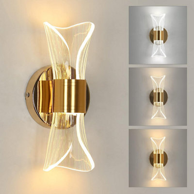 Pheashine Gold Acrylic LED Wall Lamp 12W with 3 Colour Temperatures and ...