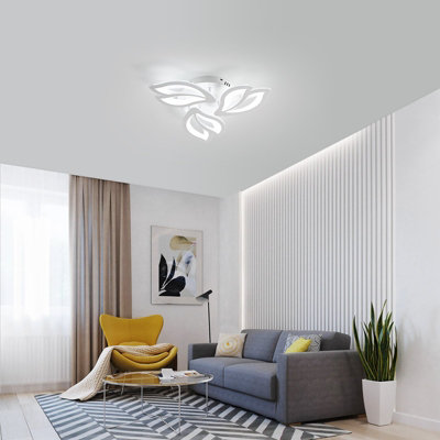 Pheashine Modern 3 Head LED Ceiling Lamp,40W Cool White 6500K Petal ...