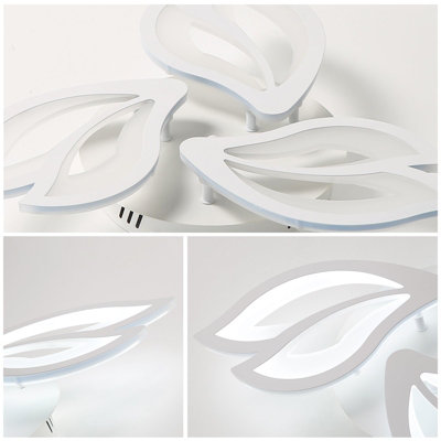 Pheashine Modern 3 Head LED Ceiling Lamp,40W Cool White 6500K Petal ...