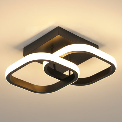 Pheashine Modern Ceiling Light LED 22W warm light 3000K Square Black ...
