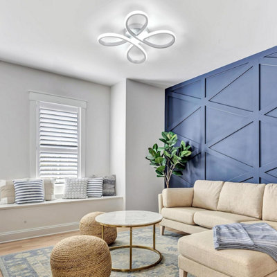 Pheashine Modern Flower Shape LED Ceiling Light 30W 3500LM 6500K Cool ...