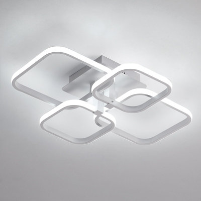 Pheashine Modern Square LED Ceiling Light,60W 6750lm 6000K for Living ...