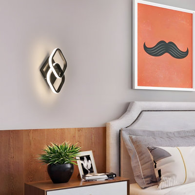 Pheashine Sleek Double Square LED Ceiling Light 19W Black Frame 19cm ...