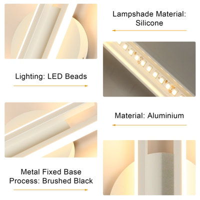 Pheashine Sleek LED Wall Light 60cm 24W Warm White for Stairs Hallway ...