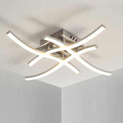 Pheashine Sleek Modern Wave Ceiling Light 24W Integrated LED 4000K ...