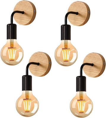 Pheashine Sleek Wall Lamp Set E27 4 Pack for Living Room Bedroom ...