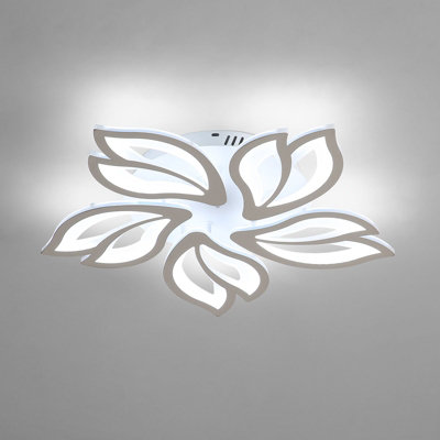 Pheashine White LED Ceiling Light 65W 6000lm Modern Chandelier 6500K ...