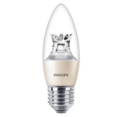 Philips 5.5w ES 2700k Clear LED Candle Bulb - Extra Warm White | DIY at B&Q