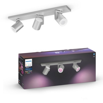 Philips Hue Argenta White and Colour Ambiance Triple Spotlight Silver