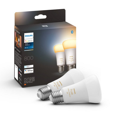 Philips Hue White Ambiance 60W E27 smart Bulb 2-Pack | DIY at B&Q