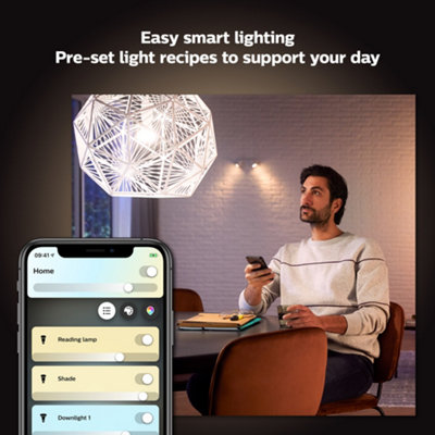 PHILIPS HUE WHITE AMBIANCE SMART BULB TWIN PACK LED B22 WITH BLUETOOTH ...