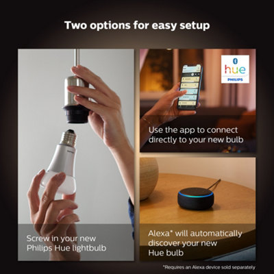 PHILIPS HUE WHITE AMBIANCE SMART BULB TWIN PACK LED B22 WITH BLUETOOTH ...