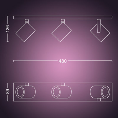 Philips Hue White and Colour Ambiance Argenta Triple Spotlight Ceiling ...