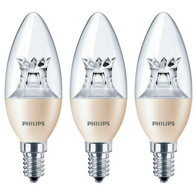 Philips LED DimTone Candle 5.5W E14 Dimmable Master Warm White Clear (3 ...