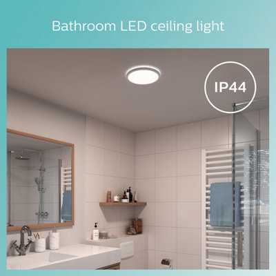 Philips LED Doris Bathroom ceiling light White IP44 17W, 40K