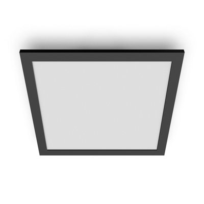 Philips LED Panel Square Ceiling Light 27K 12W, Warm White, Black