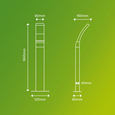 Philips LED Splay Post Light Anthracite 12W 27K