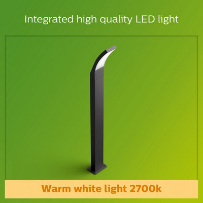 Philips LED Splay Post Light Anthracite 12W 27K