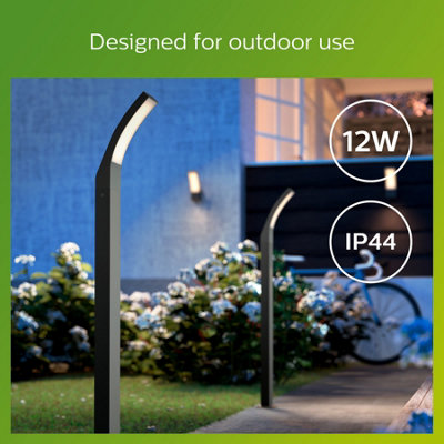 Philips LED Splay Post Light Anthracite 12W 27K