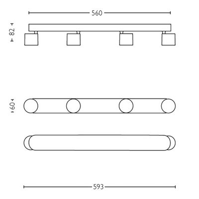 Philips LED WarmGlow Dimmable 4-spotStar bar light White