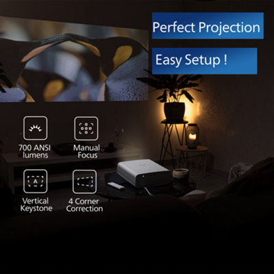 Philips NeoPix 750 Smart Projector White, 120", 1080p, LED, Wi-Fi ...