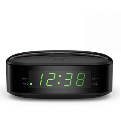 Philips TAR3205-12 Black Dual Alarm Clock FM Digital Radio Includes ...