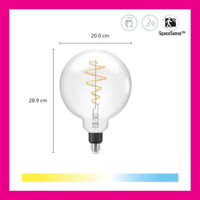 PHILIPS WIZ EXTRA LARGE LIGHT BULB G200 TUNABLE WARM TO COOL WHITE LED ...