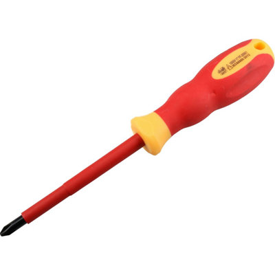 Phillips PH2 x 100mm VDE Insulated Electrical Screwdriver With Soft Grip | DIY at B&Q