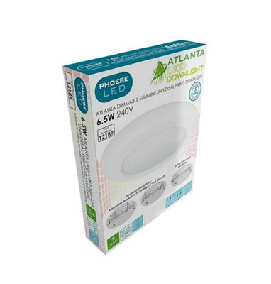 PHOEBE LED DOWNLIGHT 6.5W DIMMABLE ATLANTA WARM WHITE DIFFUSED WHITE ...