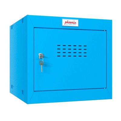 Phoenix CL0344BBK Size 1 Blue Cube Locker with Key Lock