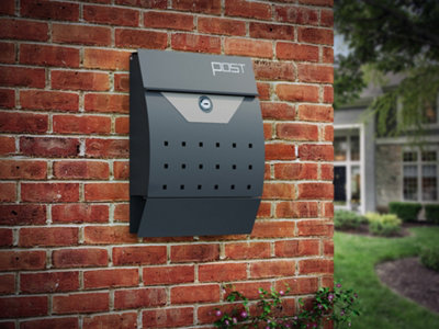 Phoenix Estilo Front Loading Letter Box MB0122KA in Graphite Grey with ...