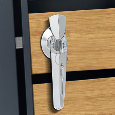 Phoenix GB2213AWK Oak Wood Effect Double Wheelie Bin Steel Storage ...