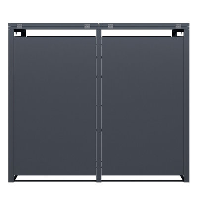 Phoenix GB2213AWK Oak Wood Effect Double Wheelie Bin Steel Storage ...