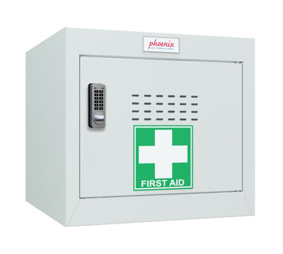 Phoenix MC0344GGE Size 1 Light Grey Medical Cube Locker with Electronic ...