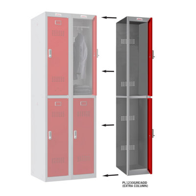 Phoenix PL 300D Series PL1233GRE/ADD 1 Column 2 Door Add On locker in ...